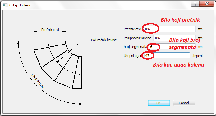 Dimna kolena i račve sa specijalnim dimenzijama