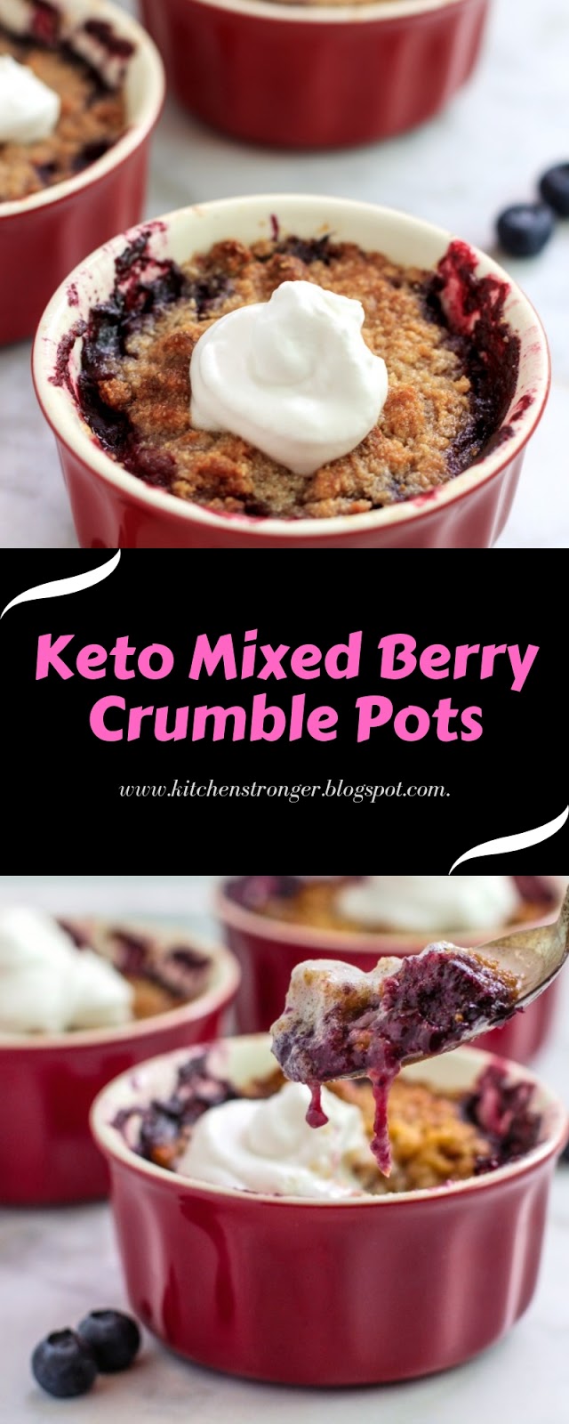 Keto Mixed Berry Crumble Pots