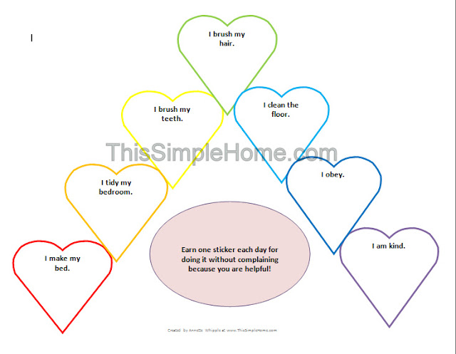 Teaching Responsibility (Heart and Star Chore Charts) - This Simple Home