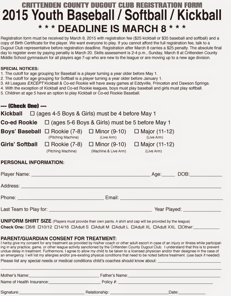 The Press Online: Thinking Spring yet? Register for rec ball