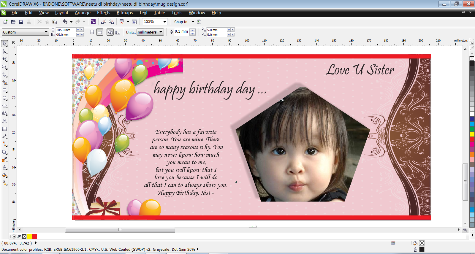 Designer Tutorials : How to Create A Birthday Mug Design in Corel Draw.,