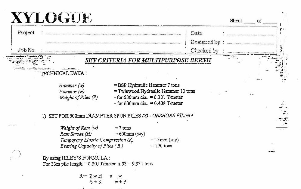 Online Open University: Spun Pile Set Criteria Calculation - Jetty ...