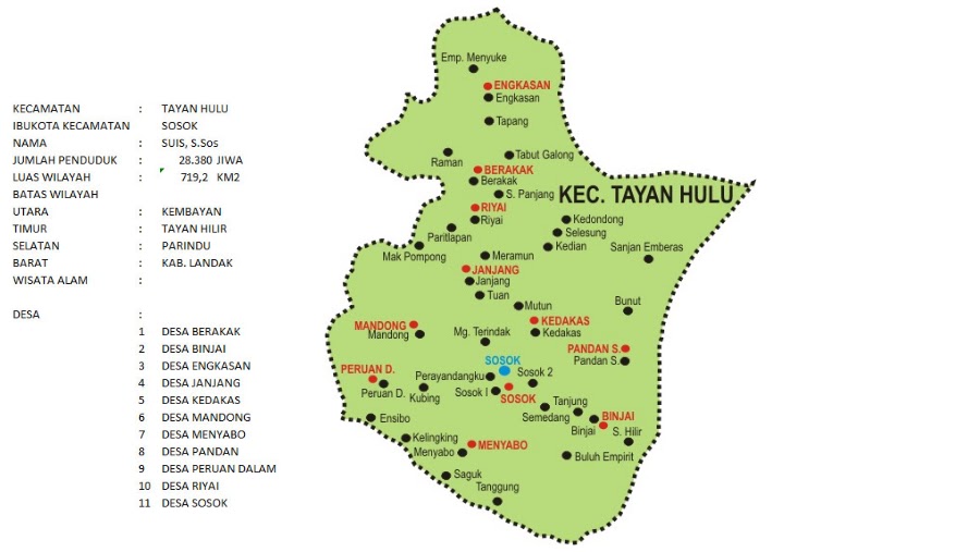 Peta Kecamatan Tayan Hulu - Tayan Kite | Dari Pedalaman Untuk Dunia