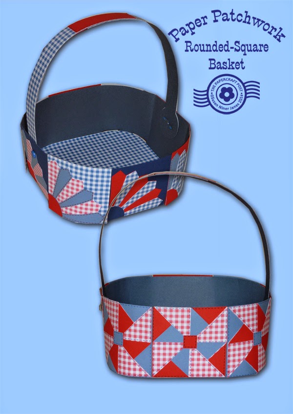The Papercraft Post: Paper Patchwork Basket: Rounded Square