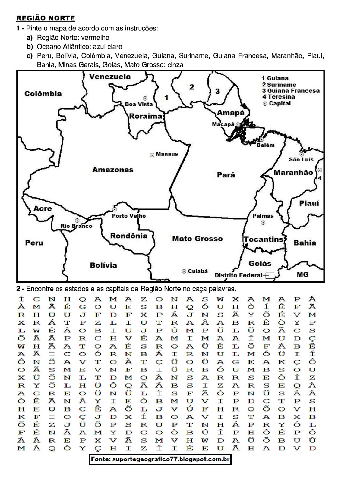 Caça Palavras De Geografia Estados Brasileiros Caça Palavras De Geografia Estados Brasileiros