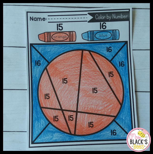 Shapes- Color by Number | Mrs. Black's Bees