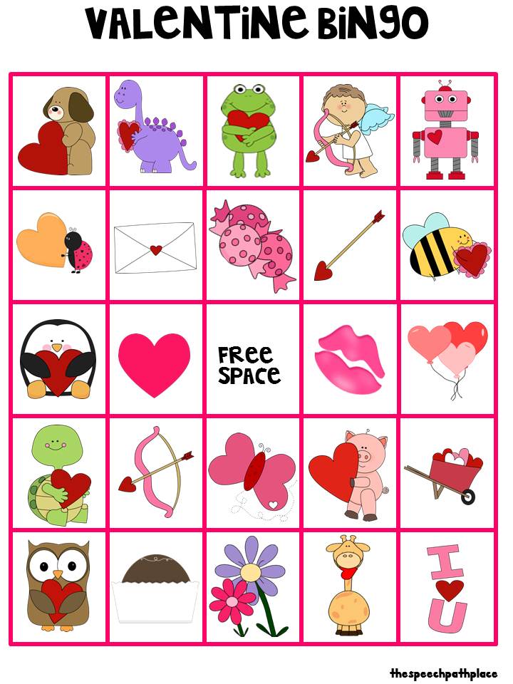 The Speech Path Place: Valentine Vocabulary Bingo