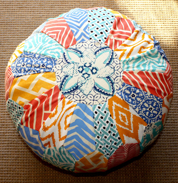 Aesthetic Oiseau: Quadrille Patchwork Pouf