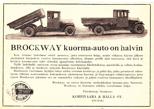Vanhoja mainoksia: Kuorma-autoja 1928