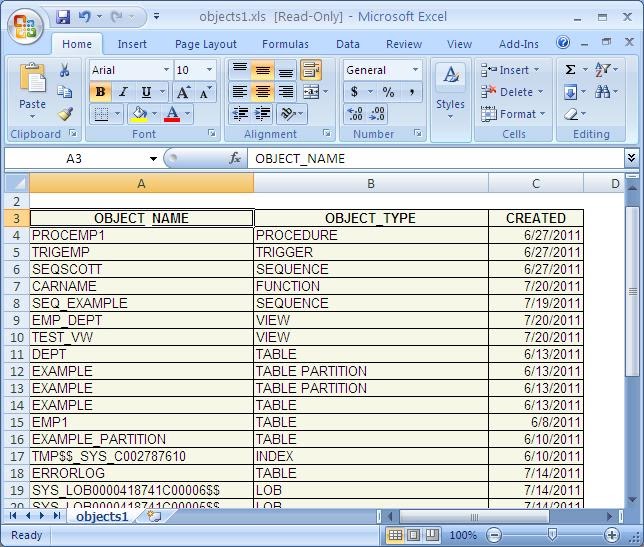 Export And Create Excel File From Oracle Sql Query Spool Output File 3727