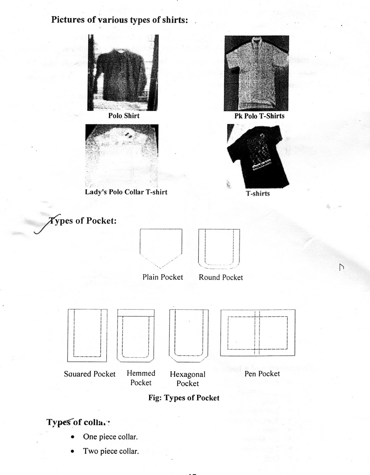 Garments Technology: Different parts of Basic shirt