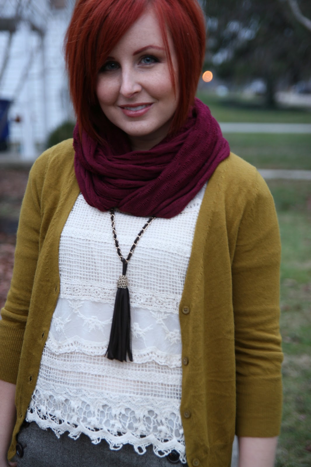 Thrift and Shout: Cute Outfit of the Day: Lace and Tweed