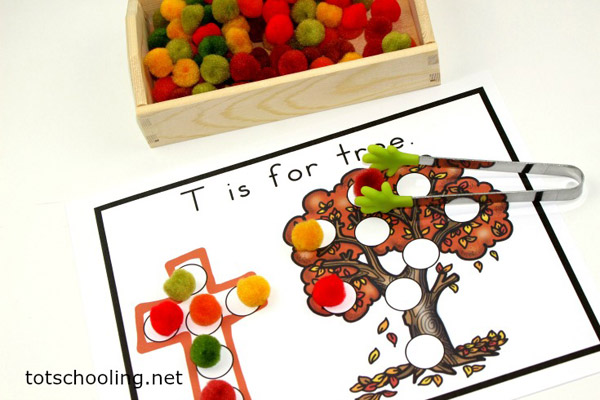 Fall ABC Dot Pages | Totschooling - Toddler, Preschool, Kindergarten ...