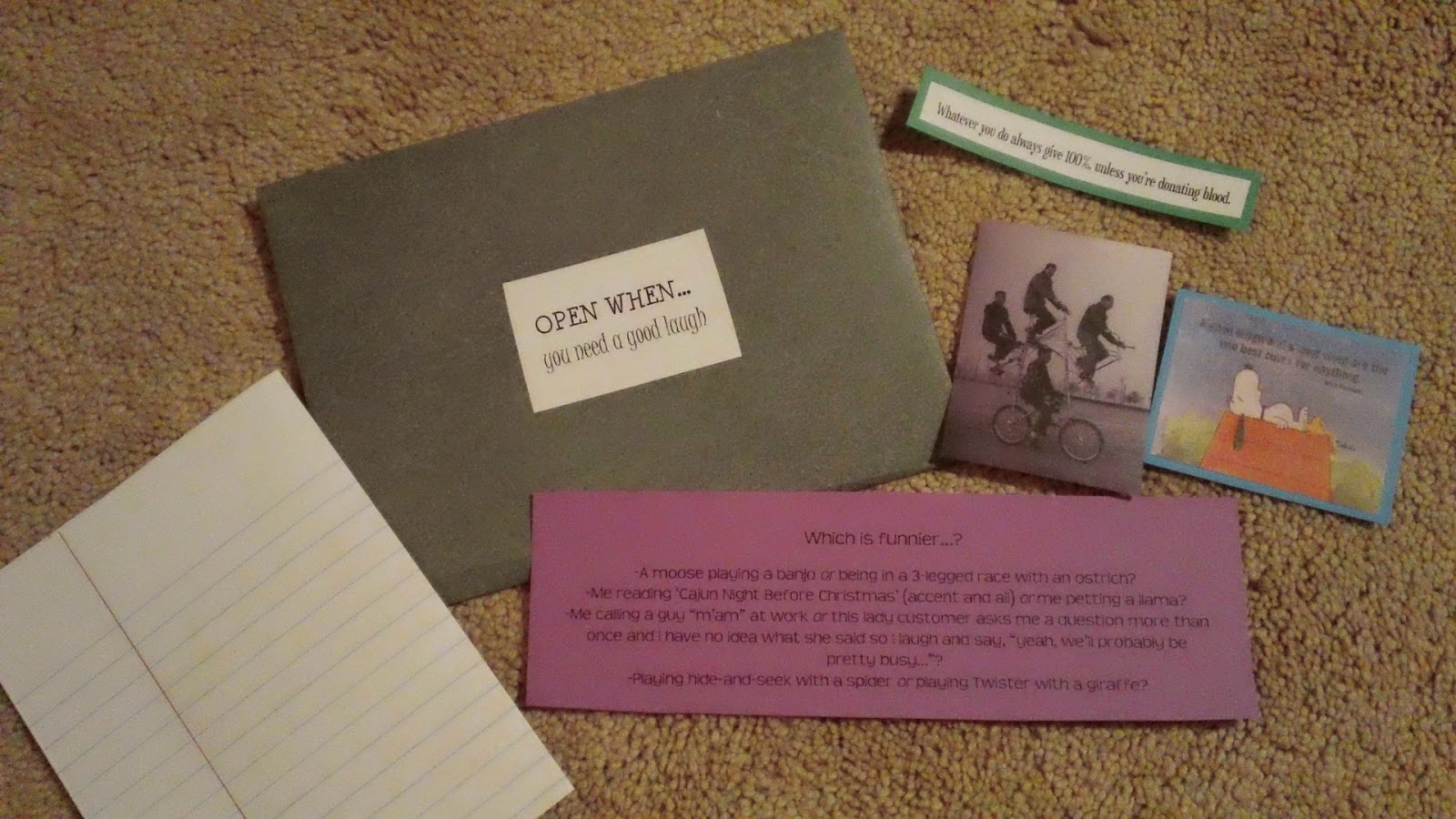 Finding Joy In The Journey: "Open When" Letters