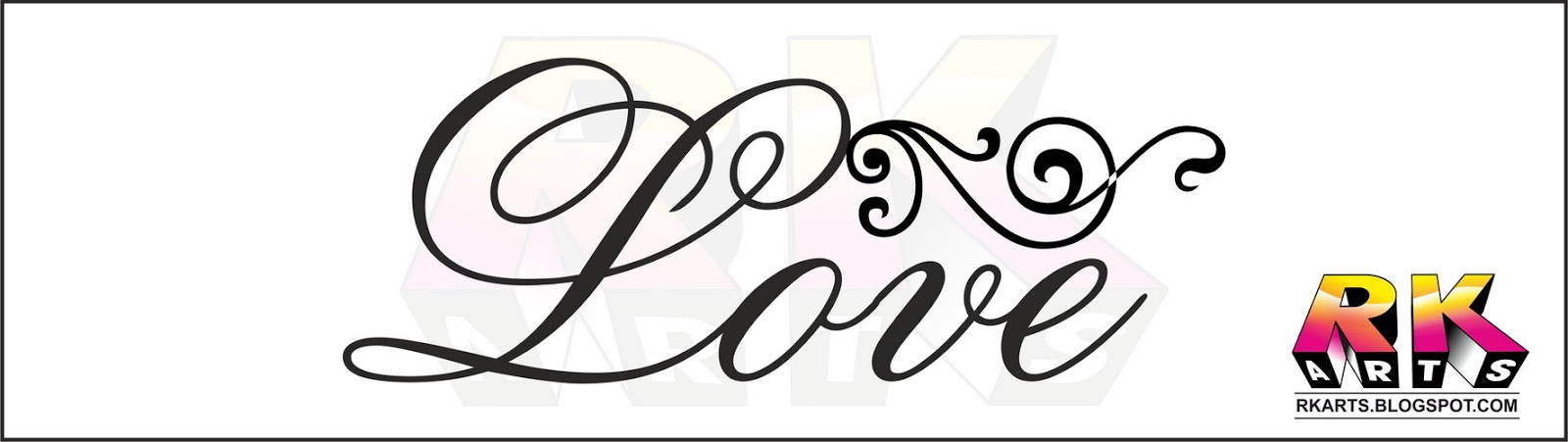 Love Calligraphy Title Design with Decorative Ornaments - RK arts