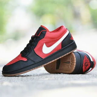 Sepatu Casual Nike Jordan Hitam Merah Grade Ori [SNJ-001] | Omsepatu.com