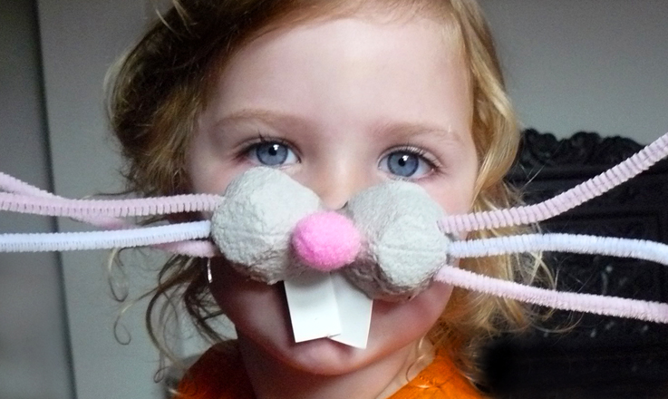 Make. Believe.: Bunny-nose masks : Easter craft for kids
