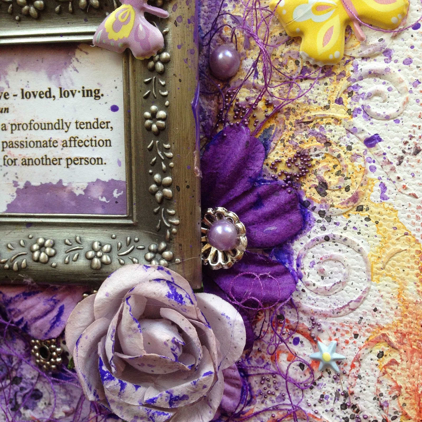 Butterflies N' Buttons: love -- canvas