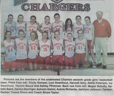 Russell Children and School Activities: 7th Grade Girls Outstanding Season