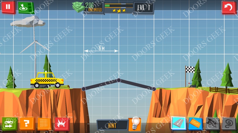 Build a Bridge! Level 1 Solutions ~ Doors Geek