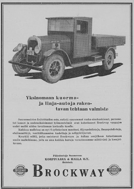 Vanhoja mainoksia: Kuorma-autoja 1928