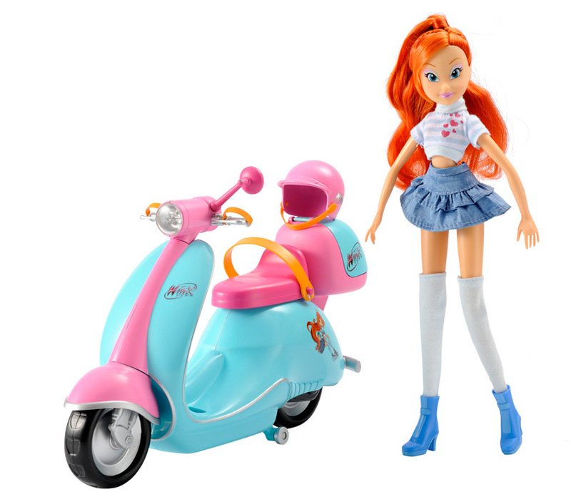 Winx Club All: Dolls: Muñeca Bloom y su moto 3º temporada de Witty Toys