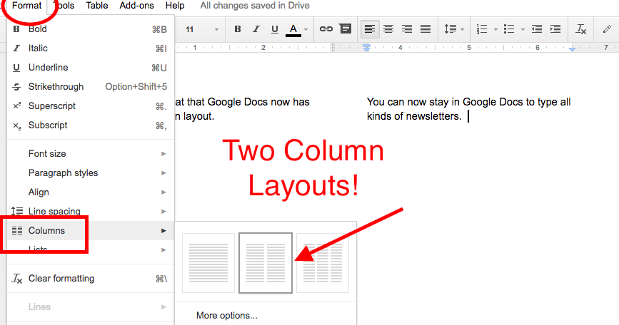 Scott Sibberson: Google Docs - Two Column Layout
