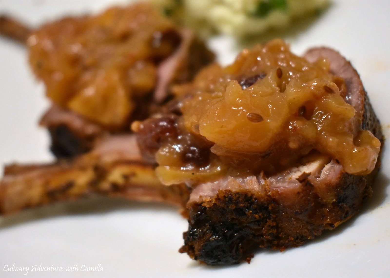 Lamb Lollipops with Cranberry-Apple Mostarda #CranberryWeek