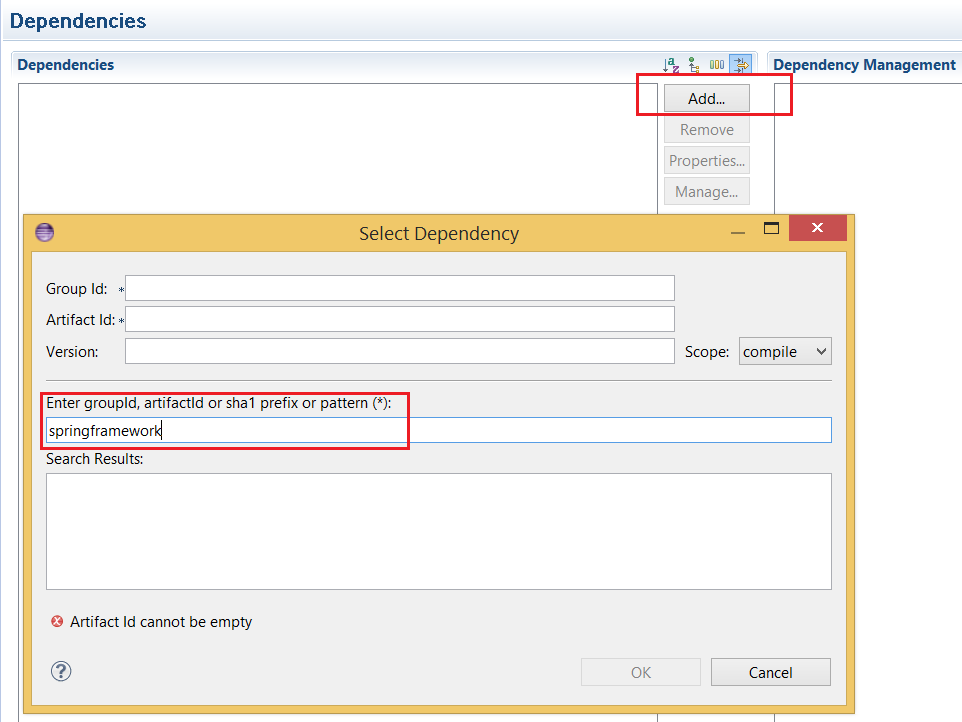 Maven Jar Artifiact Dependency Search Not Working In Eclipse Solved