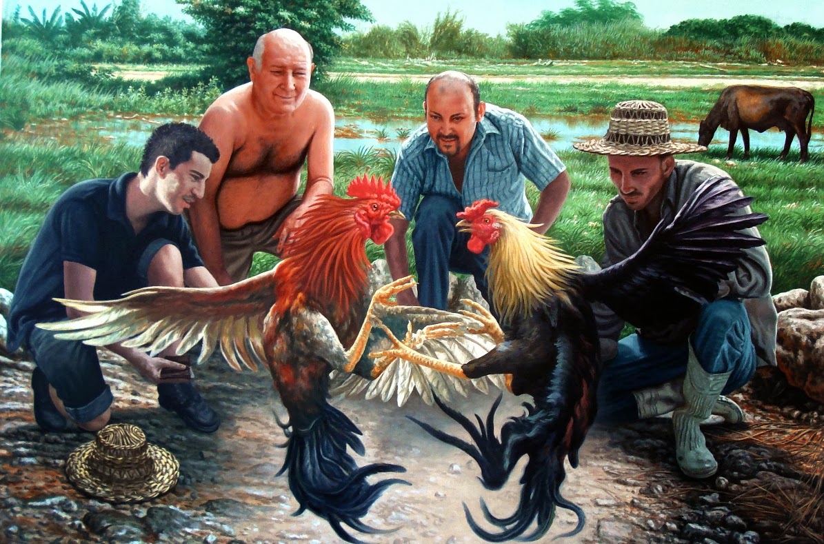 Pelea+de+Gallos.JPG (1195×789) | Rooster painting, Rooster art, Pet birds