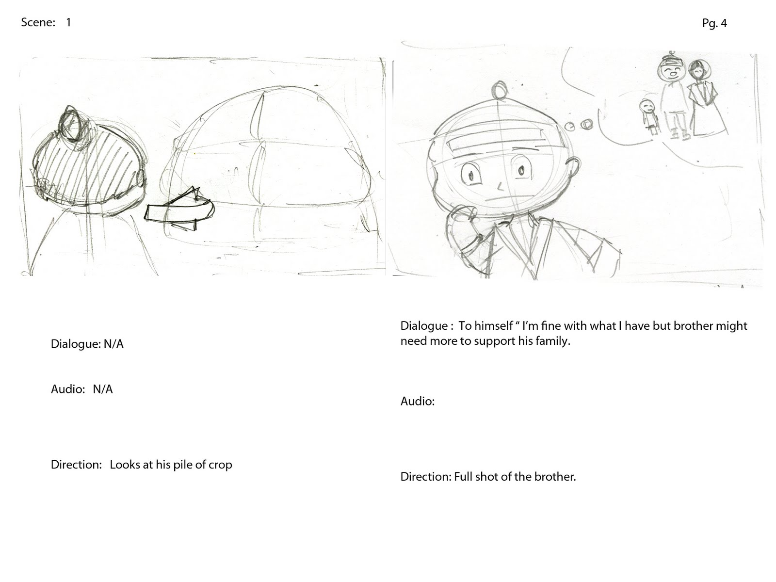 Yoonhee Kang: Storyboard, Korean Folktale " Brothers."