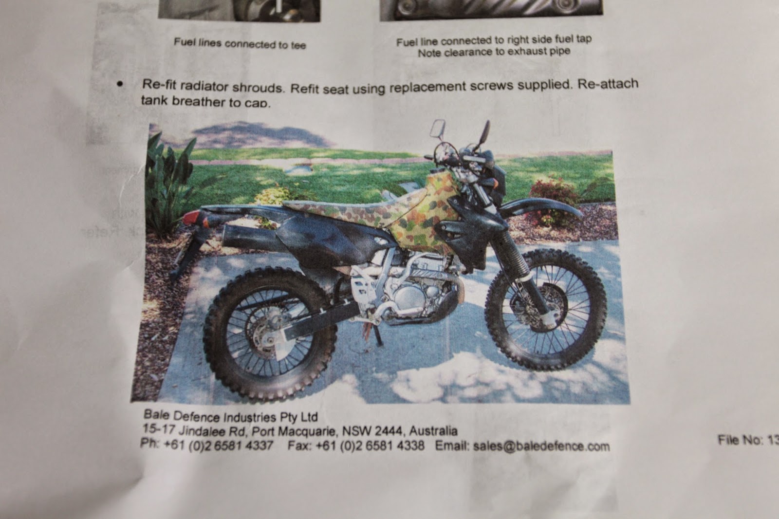 SurQuip : Ex army Suzuki DRZ400 16 Litre Fuel tank kits.