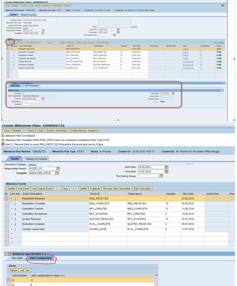 SRM Milestone Plan | SAP Online Guides