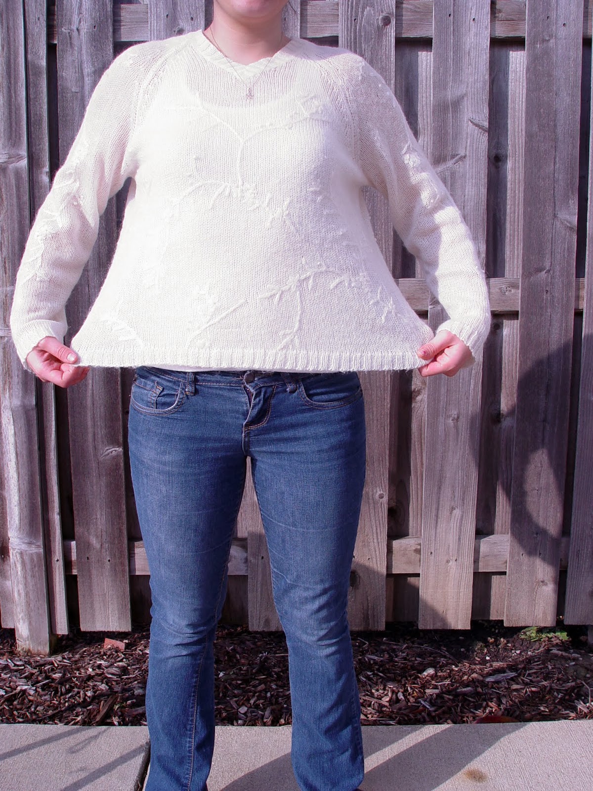 So Creative!: White Sweater Refashion. Add length to a sweater or shirt