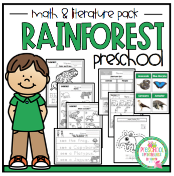 Rainforest Math and Literature "No Prep" ~ Preschool Printables