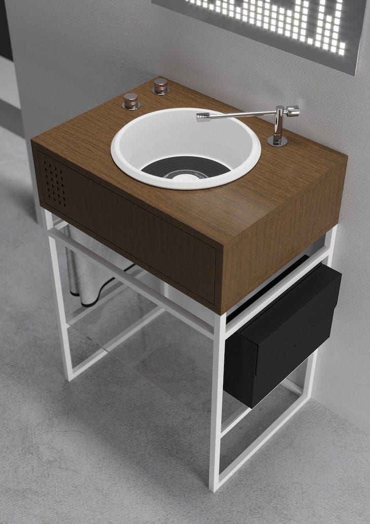 Mesmerizing Pictures Of Vinyl Record-Inspired Bathroom Sinks