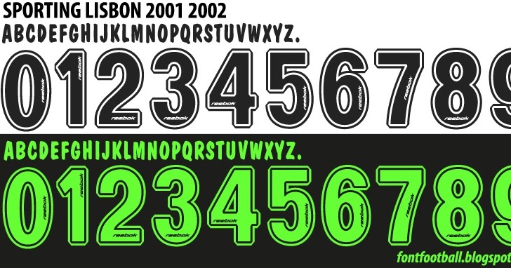 FONT FOOTBALL: Font Vector Sporting Lisbon 2001 2002 kit
