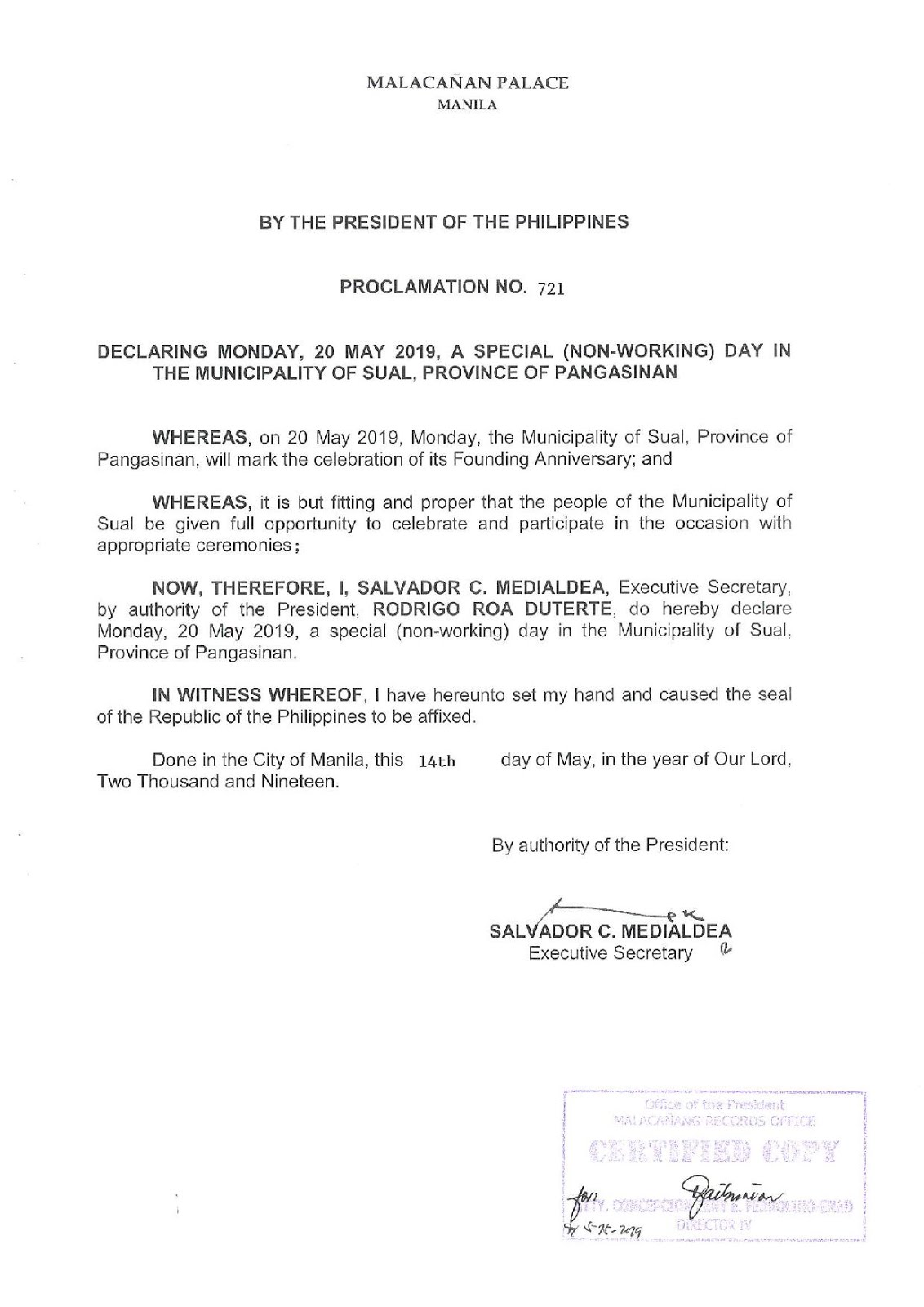 Philippine Holidays: Special (Non-Working) Day in Sual, Pangasinan on ...