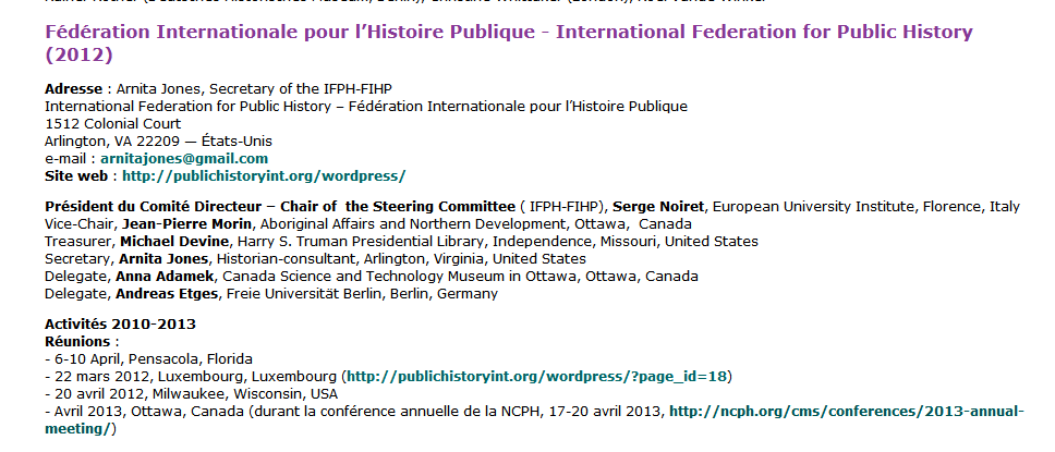 Fostering and Connecting Public History worldwide: The International ...