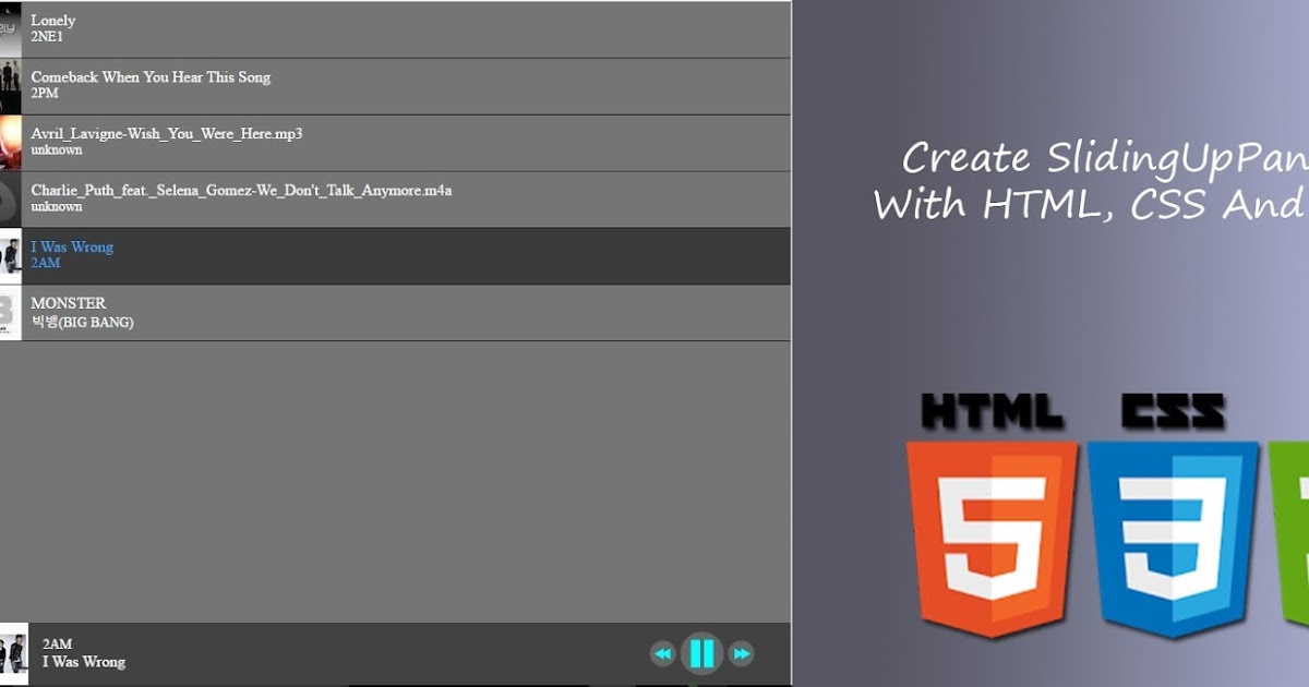 Membuat SlidingUpPanel Dengan HTML,CSS Dan Javascript Bagian 4