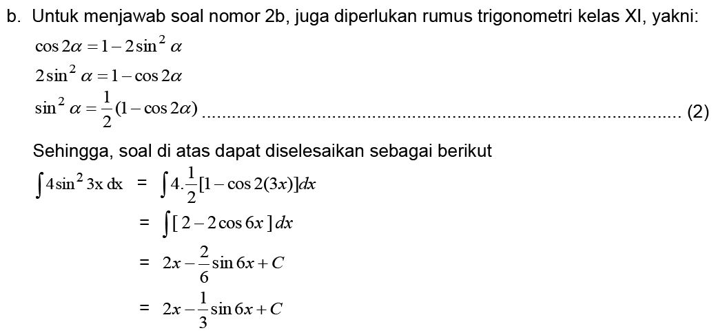 Integral Tak Tentu dari Fungsi Trigonometri - Materi Lengkap Matematika