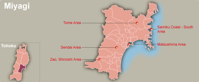 Miyagi Map of Japan Region | Regional City Maps of Japan
