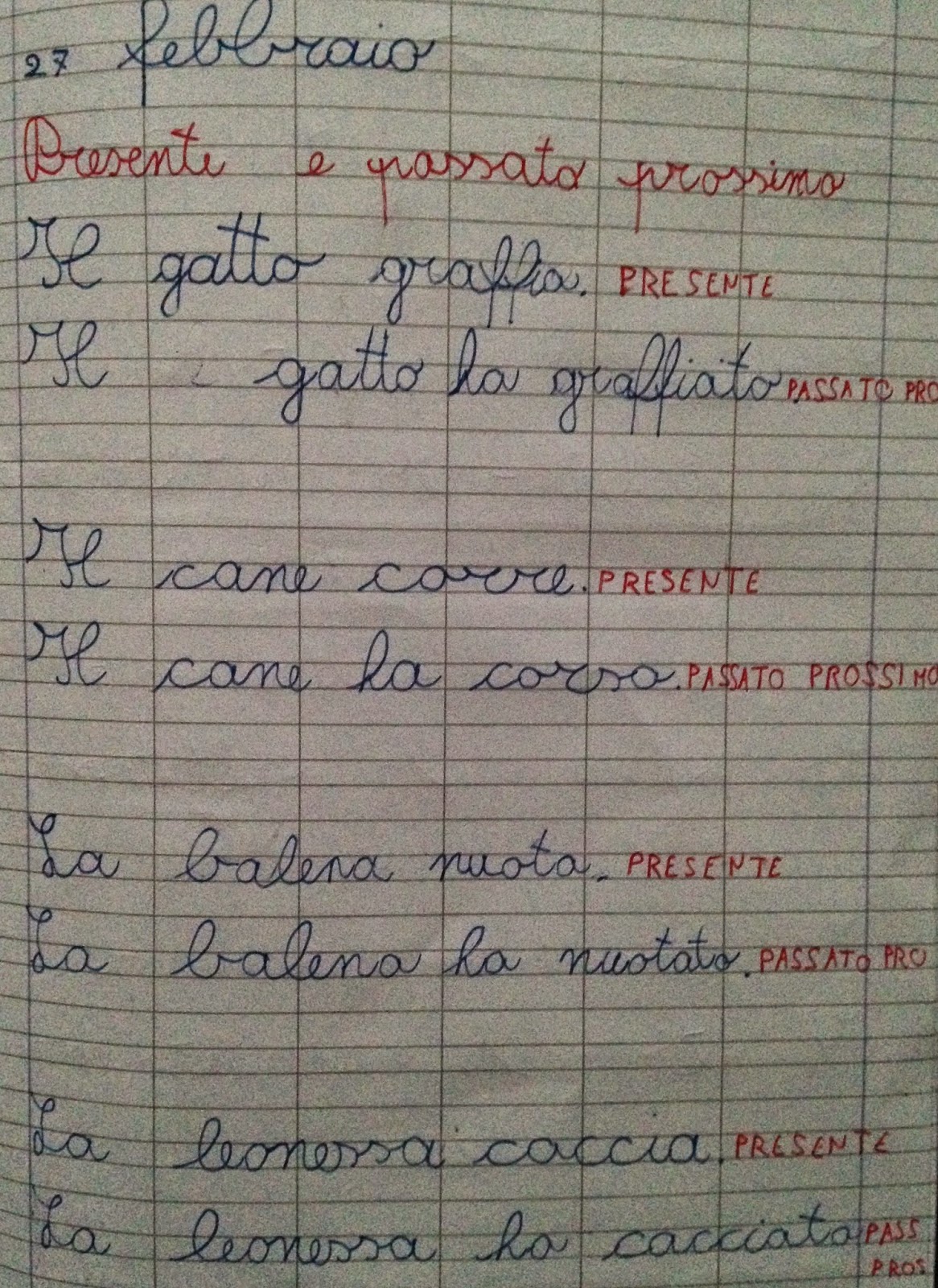 APEdario: Animali, frasi minime, tempi verbali e uso dell'H