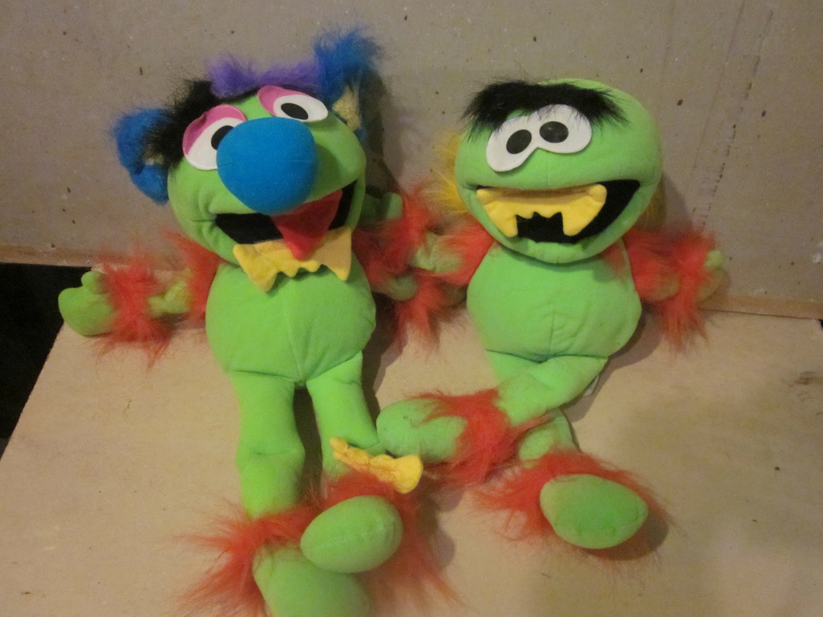 Play with a Puppet a day: Puppet 43 Go Away Big Green Monsters!!