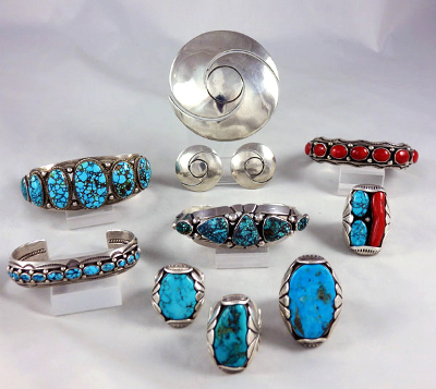 Works by Navajo Silversmith Fred Thompson - Four Winds Gallery