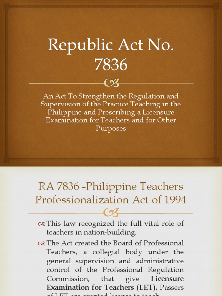 ra 7836 - philippin news collections