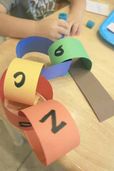 Easy Name Recognition Paper Chain for Preschoolers | School Time Snippets
