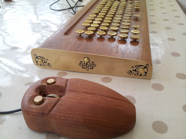 Wood and Brass: Steampunk membrane keyboard hack