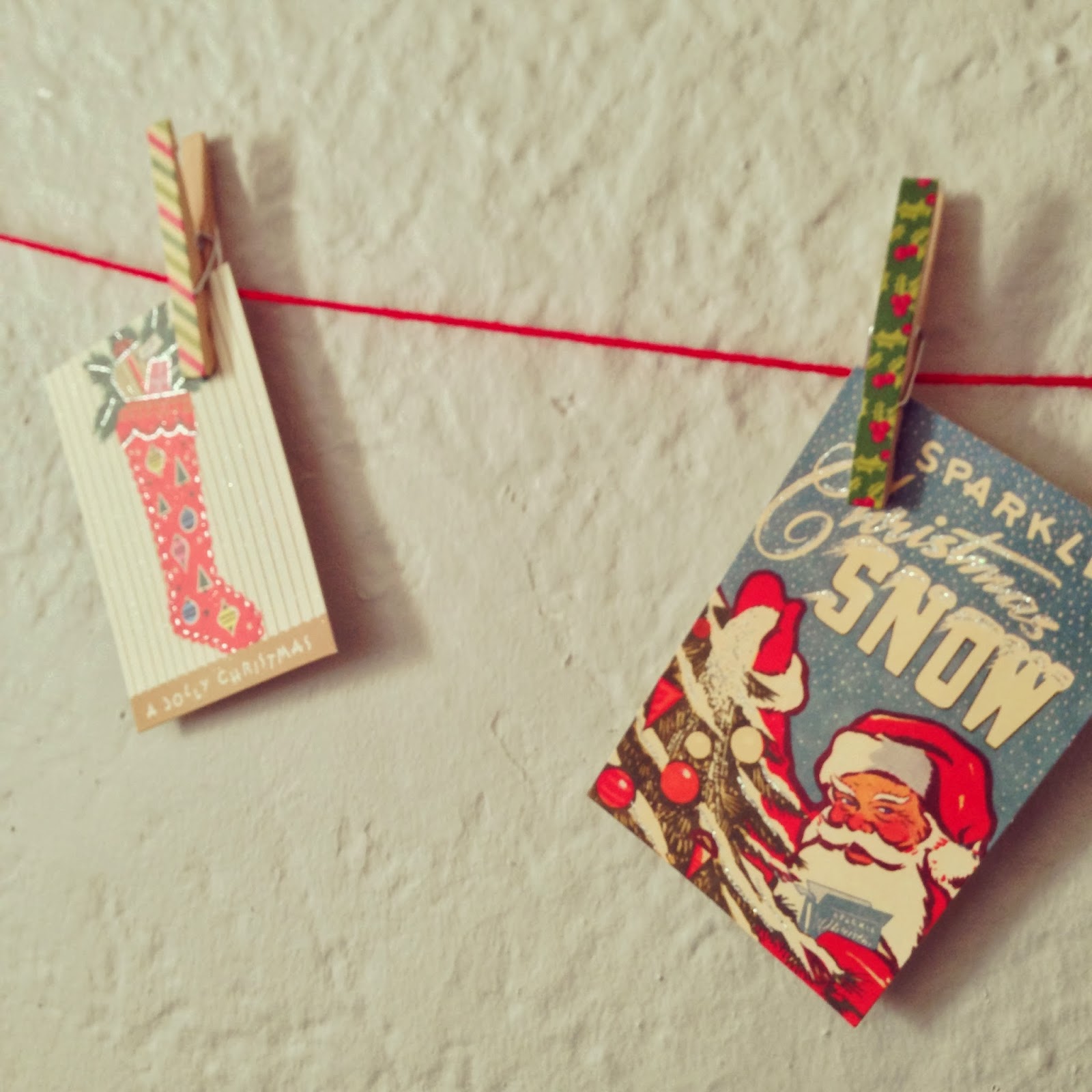 Crafty Lumberjacks: Washi tape clothespin clothesline Christmas card ...
