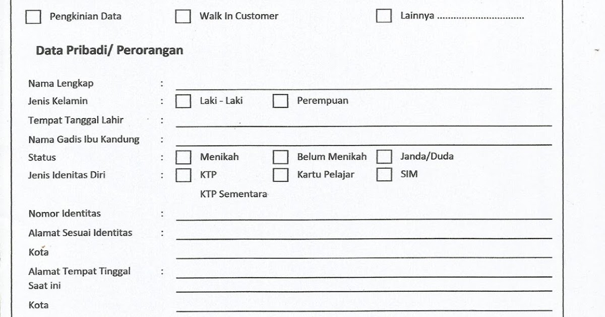 Dunia Perbankan: Contoh Form CDD ( Customer Due Dilligent ) pada APU ...